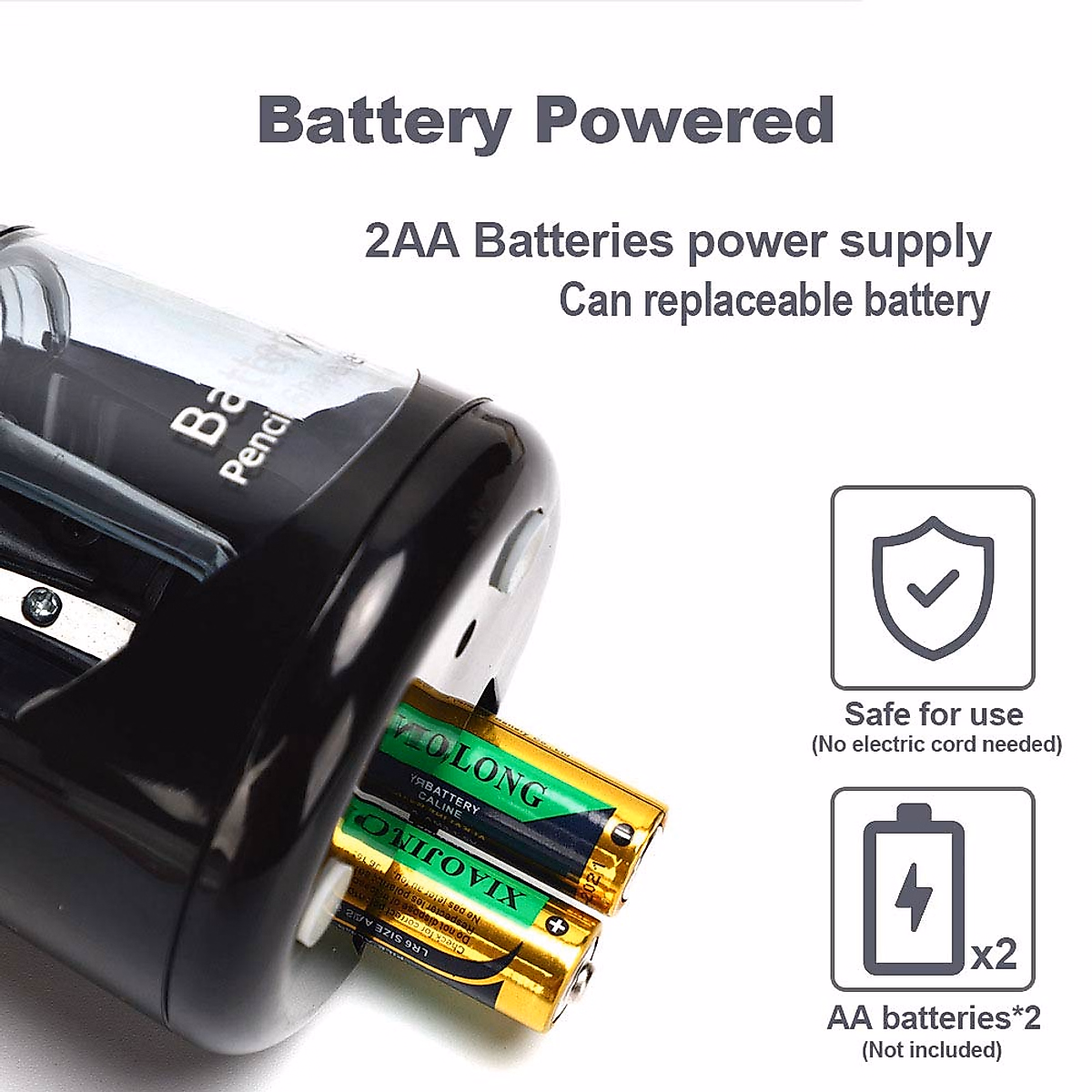 Pencil Sharpeners Electric Pencil Sharpener, Battery Operated Pencil Sharpener for Kids Artists Adults, Automatic Sharpen for 2B/HB/Colored Pencils, Portable Pencil Sharpener for Classroom Office Home