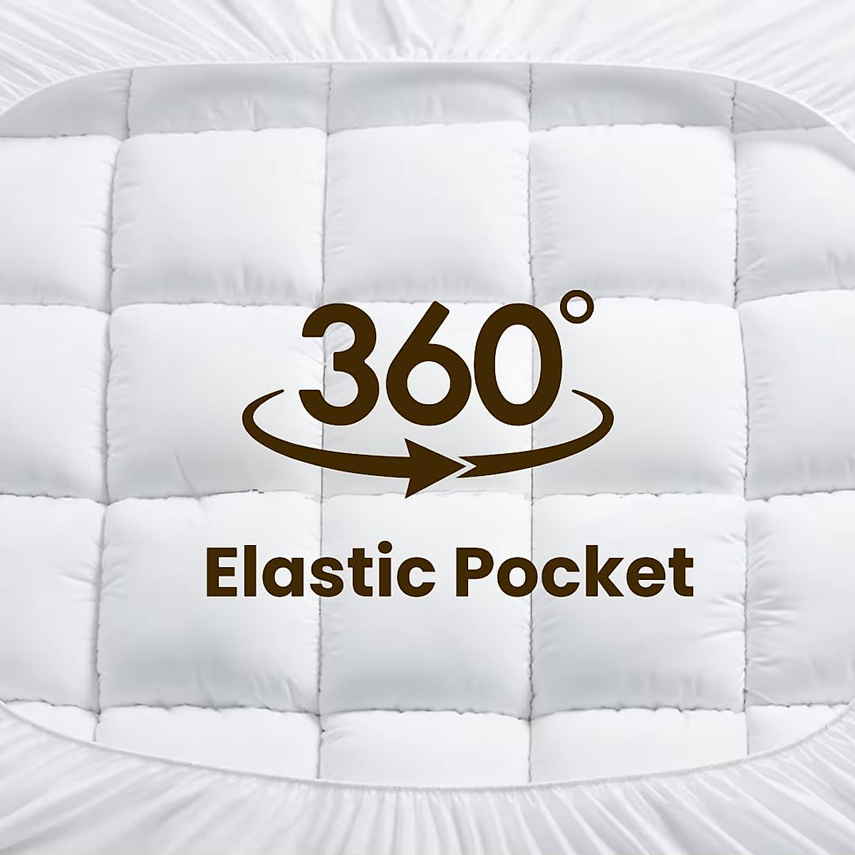 SLEEPAURA 5 Inch Thick Waterproof Mattress Topper - 3D Air Fabric – Noiseless, Breathable, Washable, Cooling Mattress Topper Elastic Fits up 8'' to 21'' Depth - White Bed Cover 60"x80" (Queen)