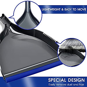 Broom and Dustpan Set,Angle Broom and Hand-held Dustpan Combo with 47" Long Handle,Indoor Broom with Mini Cleaning Comb for Home Kitchen,Office,Garage,Hotel Floor Sweeping