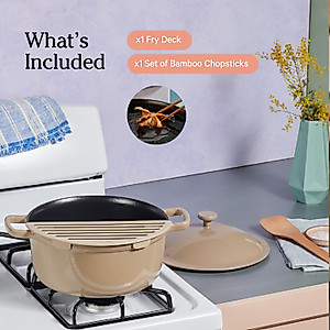 Our Place Fry Deck - Nonstick Ceramic Coated Frying Accessory for Always Pan & Perfect Pot | Lightweight, Heat-Resistant | Includes Cooking Chopsticks | Enhances Frying Experience | Char