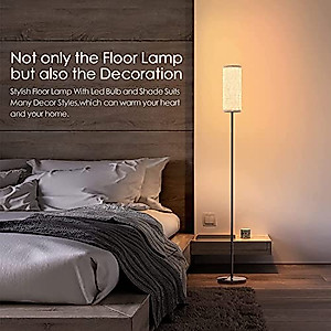 Karjoefar Floor Lamp for Living Room, Modern Floor Lamp with Remote Control, Stepless Dimmable 12W Bulb Included, Standing Lamp Tall Lamps for Living Room Bedroom