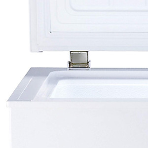 Smad Deep Chest Freezer 5 Cu.ft Low Noise Top Open Freezer with Removable Hanging Basket Auto Hold Door Hinges Front Drain, White