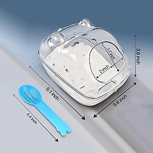 lazYYzal Hamster Bathtub,Hamster Bathroom,Small Animal Habitat Décor,Sand Bath Container Transparent Beds,Hamster Bed,Ice Bathtub,Sleep Pad Nest,Sand Bath Box for Small Pet Animals Cage Accessories（S）