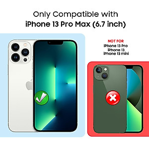 MAKAVO Magnetic for iPhone 13 Pro Max Case, Compatible with MagSafe, Built-in Camera Lens Protector, Logo View, Military Grade Drop Proof Phone Case Cover, Black