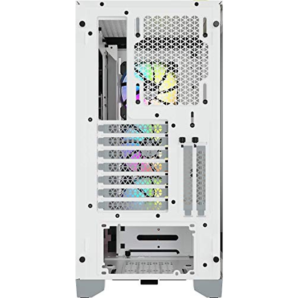 CORSAIR iCUE 4000X RGB Tempered Glass Mid-Tower ATX PC Case - 3X SP120 RGB Elite Fans - iCUE Lighting Node CORE Controller - High Airflow - White