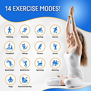 OCTANDRA Active VeryFitPro Fitness Tracker Heart Rate Sleep Monitor 0.96" Activity Step Counter Pedometer IP67 Waterproof Smart Band Exercise Running Smart Watch for Men Women (ID115Plus HR) (Black)