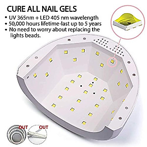 UV LED Nail Lamp, SUNUV Gel Nail Light for Nail Polish 48W UV Dryer with 3 Timers SUNone