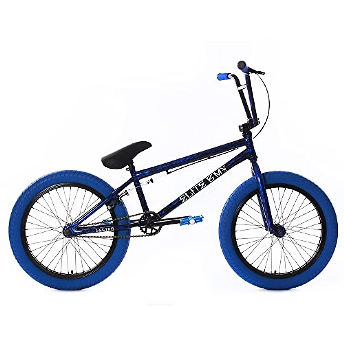 Elite BMX 18", 20" & 26" Model Freestyle Bike - 3 Piece Crank (20", Blue Demon)