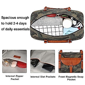 Travel Weekender Overnight Bags for Women - Large Weekender Bag with Waterproof Shoes Compartment Toiletry Bag Carry On Duffel Bag for Women Men 3Pcs Set