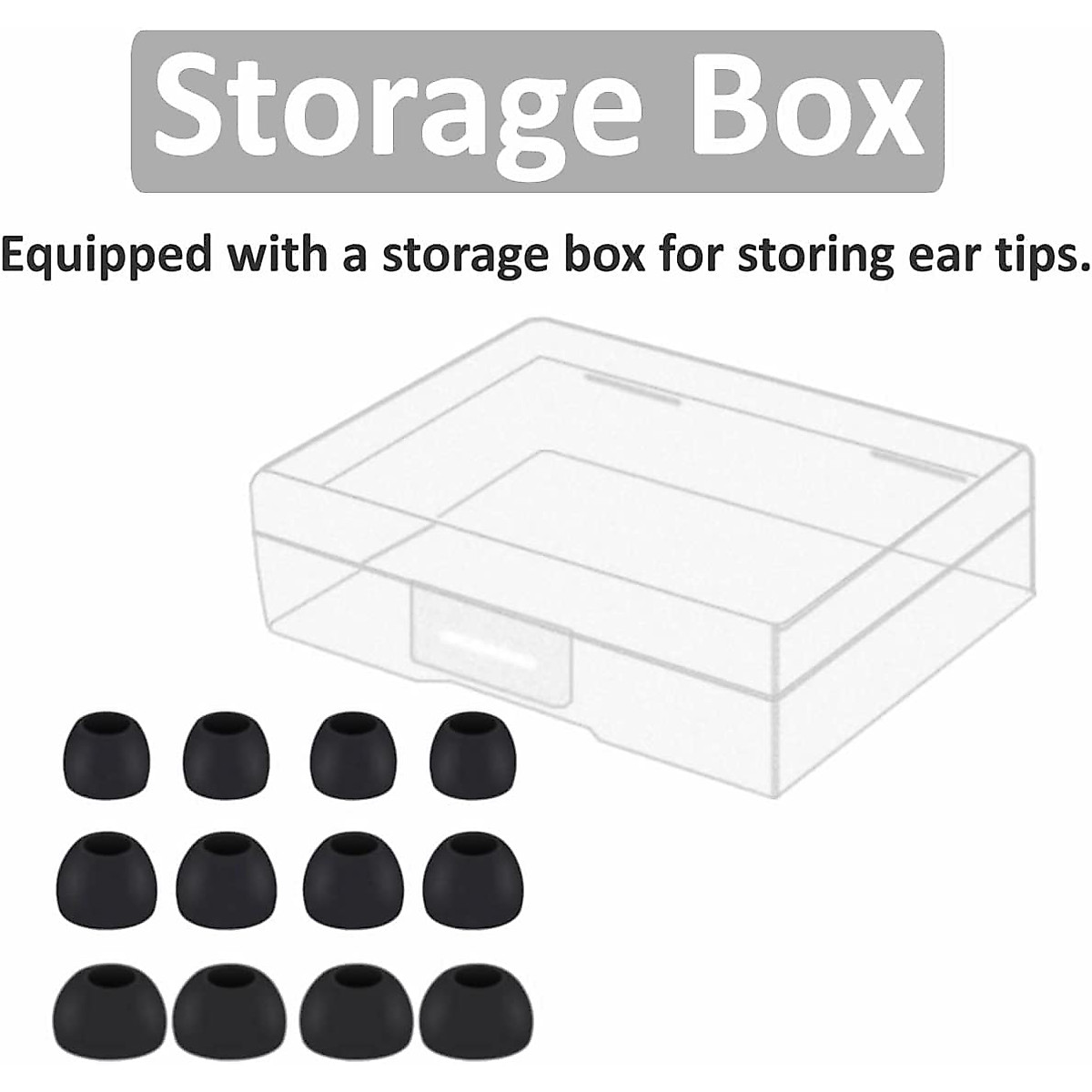 Replacement Earbuds Ear Tips Eartips Ear Cap Compatible with EarFun Air Pro 3 / Air Pro 2 / EarFun Air, S/M/L Silicone Earbuds Tip 6 Pairs,Black (713efb6p)