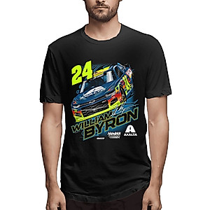William Byron 24 Men's T-Shirt Crewneck T-Shirt Printing Performance Classic Short Sleeve Black