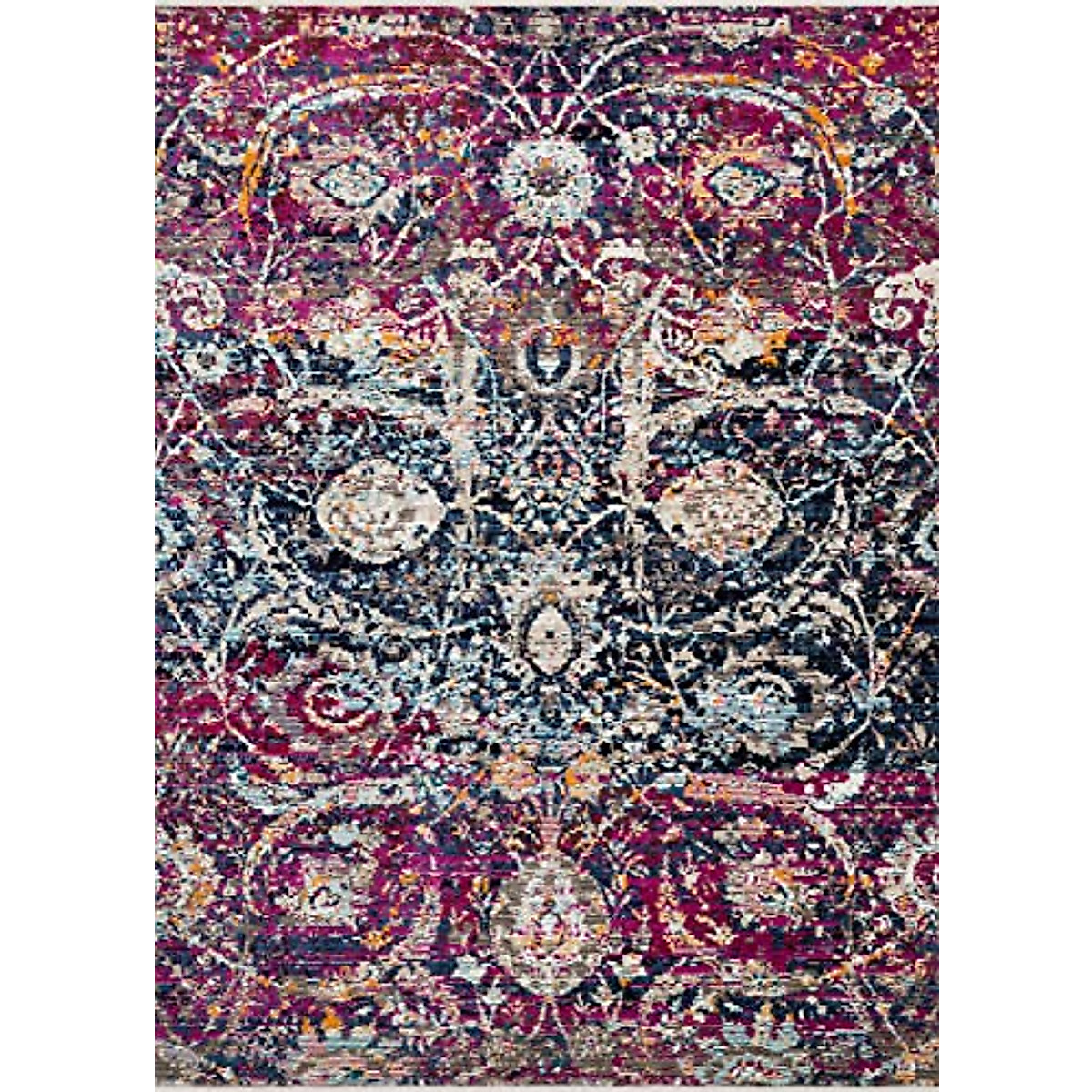 Justina Blakeney x Loloi Silvia Collection SIL-05 Midnight / Fuchsia 9'-3" x 13'-3" Area Rug