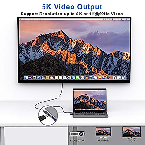 USB C Adapter for MacBook Pro/MacBook Air M1 M2 2021 2020 2019 2018 13" 15" 16", 6 in 1 USB-C Hub MacBook Pro Accessories with 3 USB 3.0 Ports,USB C to SD/TF Card Reader and 100W Thunderbolt 3 PD Port