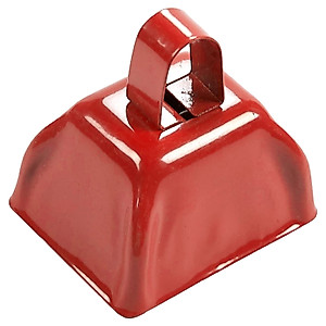 Set of 12 3-inch Cowbells with Handle, Hand Percussion Cow Bells Noise Makers for Sporting Events, Football Games (Red)