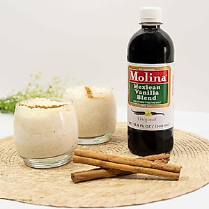 Molina Mexican Natural Vanilla Blend with Pure Vanilla Extract, 33.86 Fl Oz. (2 Pack of 16.9oz Bottles)