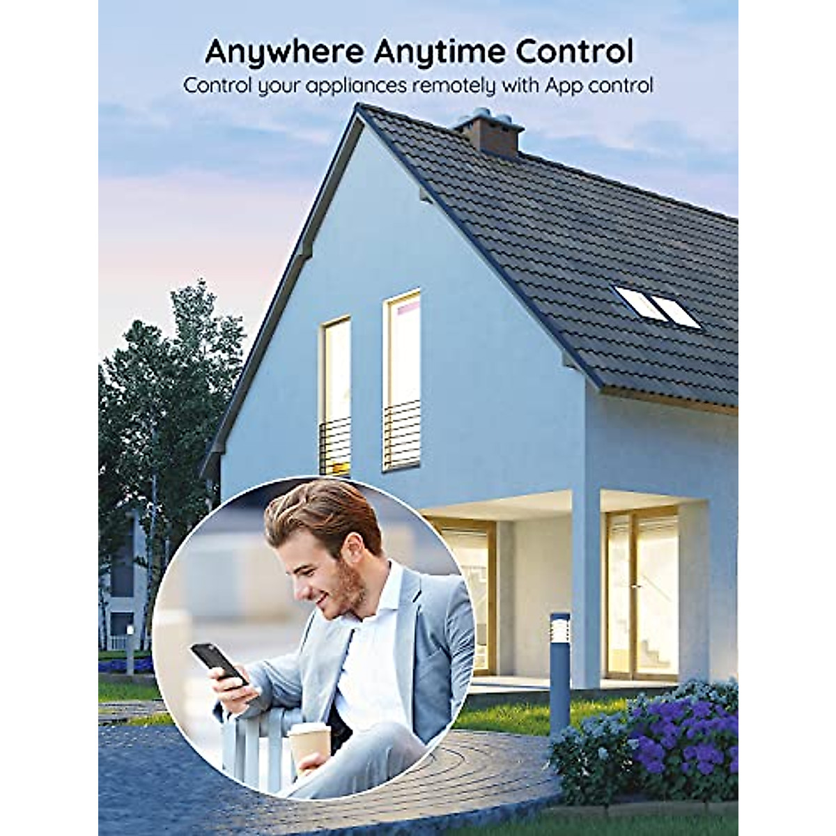 Govee Dual Smart Plug 4 Pack, 15A WiFi Bluetooth Outlet, Work with Alexa and Google Assistant, 2-in-1 Compact Design, Govee Home App Control Remotely with No Hub Required, Timer, FCC and ETL Certified