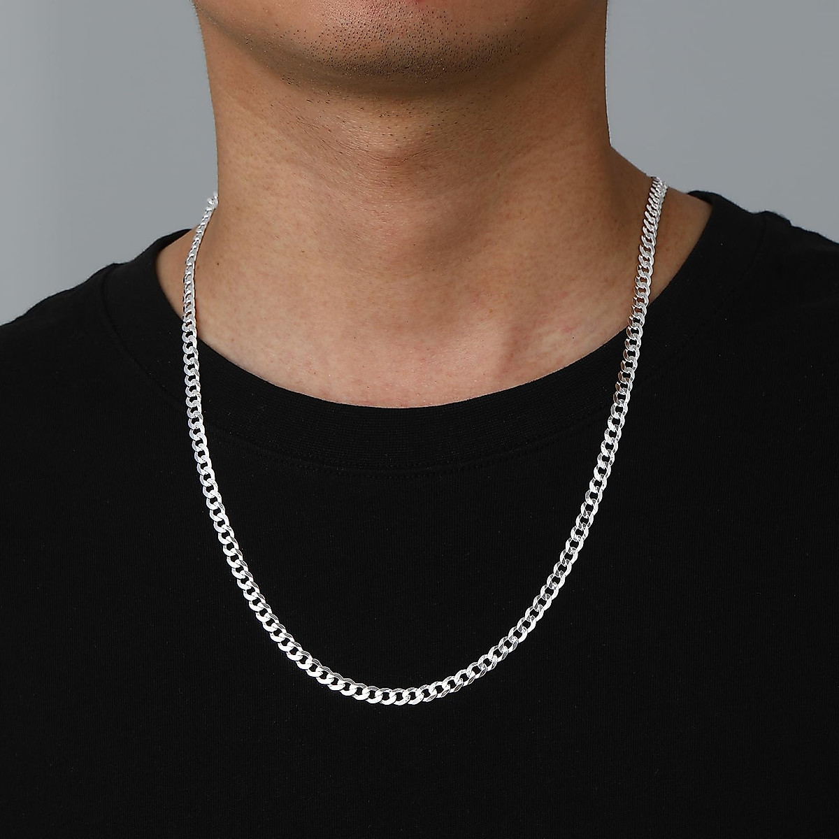 ChicSilver Cuban Link Chain for Men Cuban Chain 925 Sterling Silver Choker Necklace for Women Thin Curb Chain 3mm 14 inch Short Choker