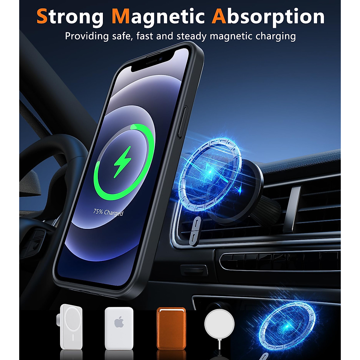 FNTCASE for iPhone 12 Phone Case: for iPhone 12 Pro Magnetic Matte Textured Military Grade Drop Protection Translucent Cell Cover - Slim Durable Shockproof Protective Bumper