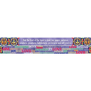Barker Creek Double-Sided Spiritual Border with Inspirational Verse, Fruit of The Spirit, for Bulletin Boards, Reception Areas, Sunday School Classrooms, Homeschool Decor, 3” x 35’ (966)