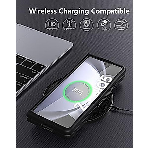 Cresee Case for Samsung Galaxy Z Fold 5 (2023) with Cover Screen Protector, PU Leather & Hard PC Bumper Phone Case for Galaxy Z Fold5 - Brown