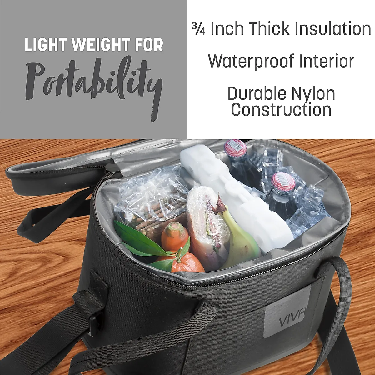 Viva 25QT Portable Rotomolded Hard cooler, Heavy Duty Cooler Ice Chest + 8L Small Soft Cooler Bag Waterproof Lunch Box, Insulated Bag & Cooler, 5-day cold retention for Travel, Beach, Camping, Fishing