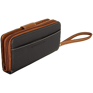 Stone Mountain Cornwall Leather Checkbook Wallet Black/Tan