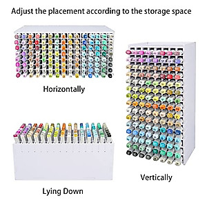 SANFURNEY Art Marker Storage Rack for 120 Markers, Watercolour Brushes Pens Color Pencils Organizer Holder for Desk