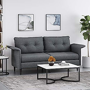Christopher Knight Home Resaca 3 Seater Sofa, Charcoal + Dark Brown