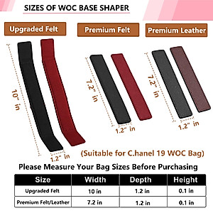 OAikor Base Shaper for WOC Handbag,Purse Bottom Insert for Wallet on Chain Bags,WOC Shaper Felt Bag Shaper Saver,C hanel WOC Base Shaper,Ultimate Protection and Support (Black,10"x1.2")