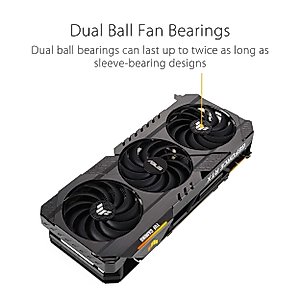 ASUS TUF Gaming NVIDIA GeForce RTX 3090 Ti OC Edition Graphics Card (PCIe 4.0, 24GB GDDR6X, HDMI 2.1, DisplayPort 1.4a, Dual ball Fan Bearings, Military-grade Certification, GPU Tweak)
