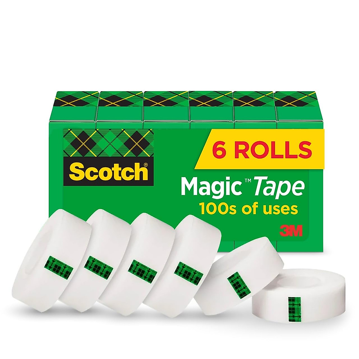 Scotch Magic Tape, 6 Rolls, Great for Gift Wrapping, Numerous Applications, Invisible, Engineered for Repairing, 3/4 x 1000 Inches, Boxed (810K6)