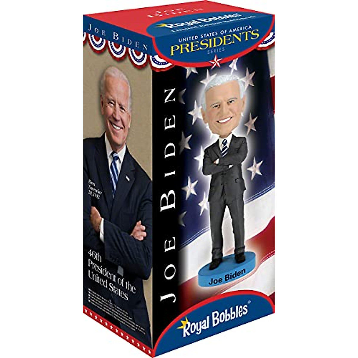 Royal Bobbles Joe Biden Bobblehead, Premium Polyresin Lifelike Figure, Unique Serial Number, Exquisite Detail