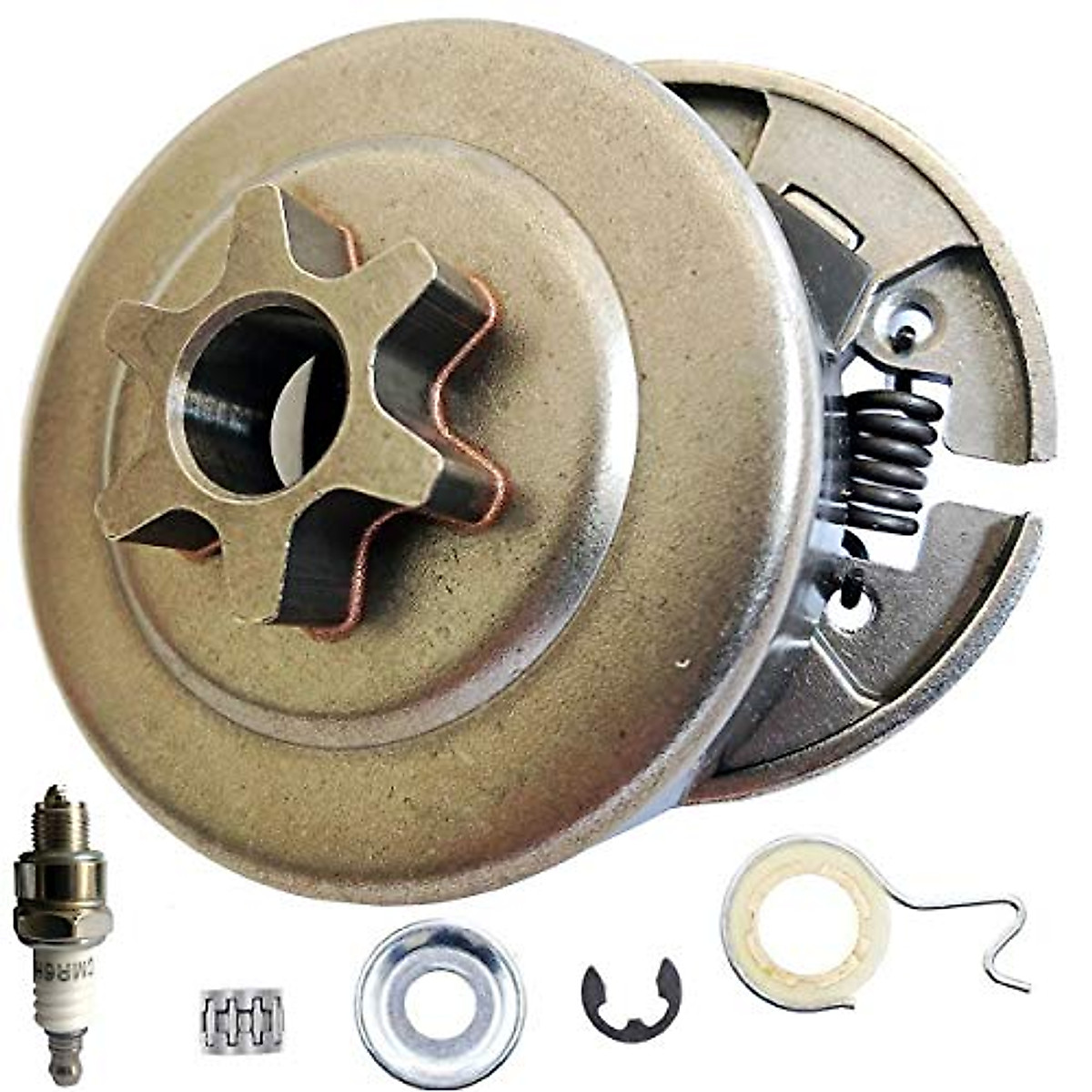 Sprocket Clutch 3/8" for Stihl 017 018 019 019T 021 023 025 MS170 MS180 MS190 192 CE, MS210 MS230 MS250 MS191 MS211 Chainsaw with Washer E-Clip Kit Chainsaw with Washer E-Clip Kit Re 1123 640 2073