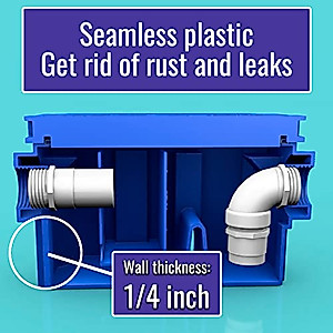 Home Grease Trap for Kitchen Sink - Grease Trap plastic 5 GPM Under Sink- Grease Interceptor - Small Grease Trap for food truck Canteen Kitchen Wastewater - 10 Lb Grease Trap Interceptor 16"*13"*11"