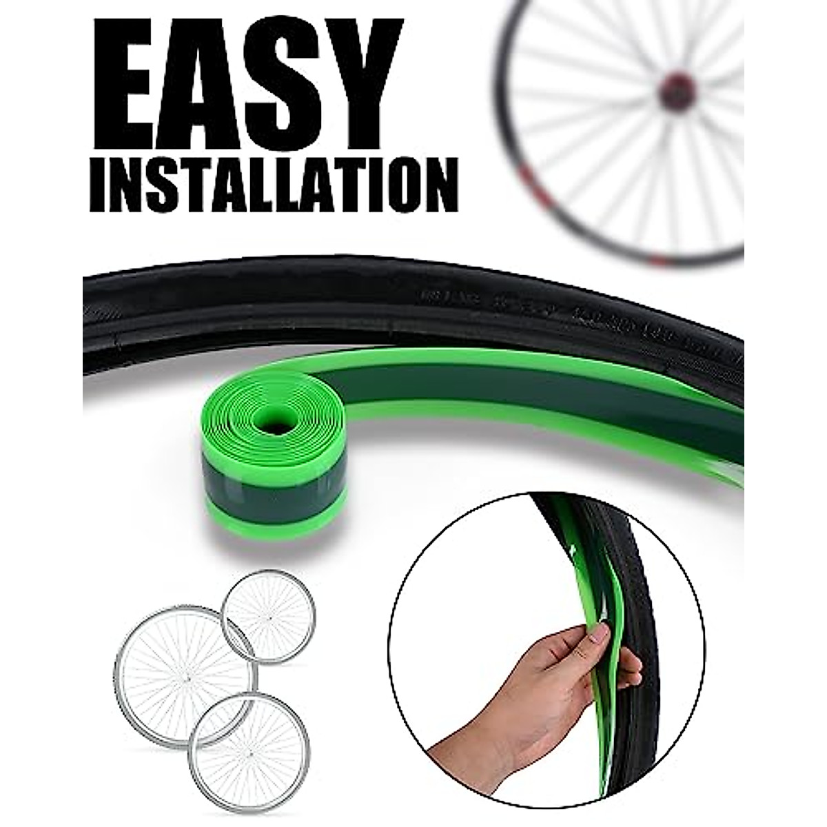 Bike Tire Liner, Inner Tube Bicycle Flat Protector Compatible with 12" 16" 18" 20" 24" 26" 27.5" 29"