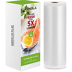 Vacuum Sealer Bags 8"x50' Rolls for Food Saver, Seal a Meal, Sous Vide, Meal Prep, Food Preservation, Vac Storage, BPA Free and Heavy Duty, Commercial Grade Food Sealer Bags