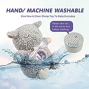 BEREST Baby Sleep Soother Sleepy Sheep, Mom's Heartbeat Lullabies & Shusher Baby Sound Machine, Nursery Decor Night Light Projector, Toddler Crib Sleeping Aid, Baby Shower Gifts Portable Sheep