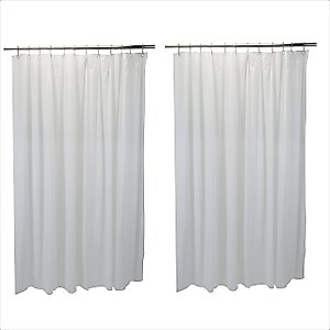 Bath Bliss 2 Pack Sanitized PVC Deluxe Heavy Weight Shower Curtain Liner | 6G | 70" x 72" | Rust Resistant Copper Grommets | Magnetic Hem | Reinforced Mesh Header | White