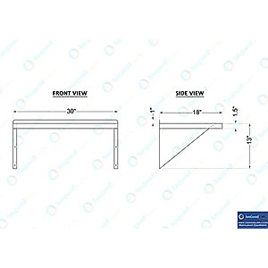 AmGood 18" Width x 30" Length | Stainless Steel Wall Shelf | Square Edge | Metal Shelving | Heavy Duty | Commercial Grade | Wall Mount | NSF Certified