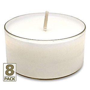 Hyoola Pure Jumbo Tealight Candles - 100% Natural Candles Non Toxic - 10 Hour XL Vegan Tea Lights Candles in Clear Cup - 8 Pack