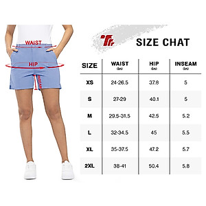 TBMPOY Women's 5'' Golf Hiking Shorts Quick Dry with 5 Pockets Stretch Athletic Casual Summer Trip Water Resistant Blue Purple XL