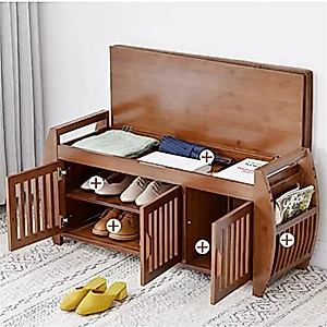 JYDQM Shoe Rack Cabinet Entryway Organizer Storage Household Shelf with Seat Cushion Furniture Hallway Shoe Stand