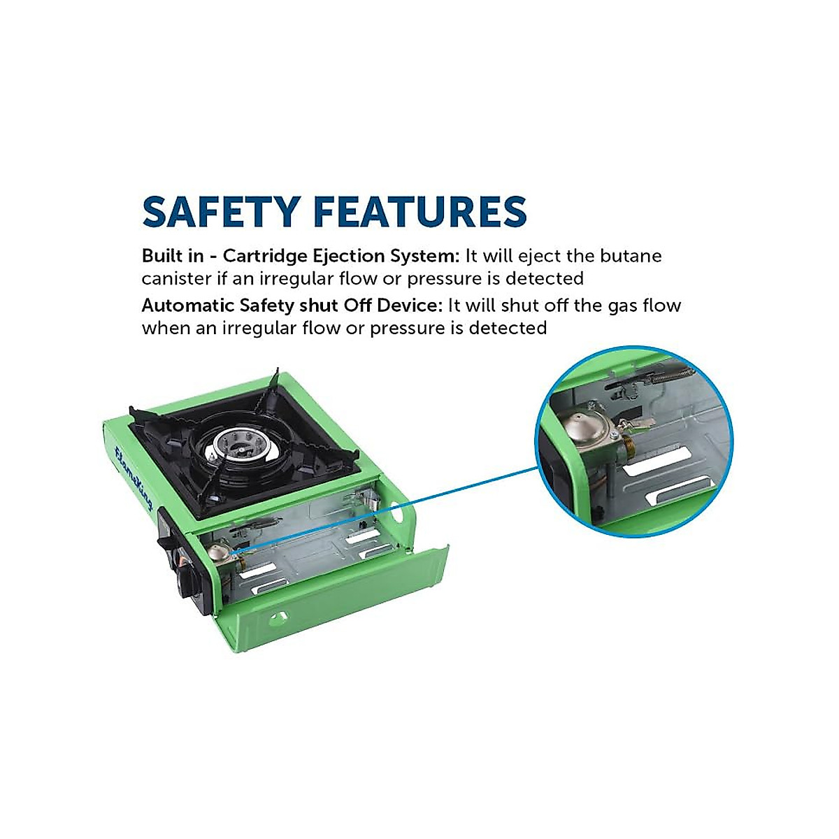 Flame King YSNVT-505 Dual Fuel Butane & Propane Gas Camping Stove with Single Burner, Portable and Great for Outdoor Cooking, Backpacking