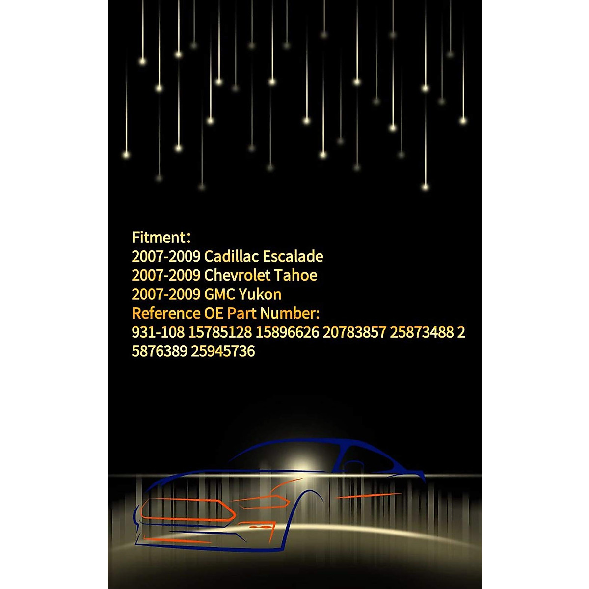 931-108 Door Lock Actuator Motor Rear Left Driver Side for 2007-2009 Cadillac Escalade Tahoe GMC Yukon Replace OE 15785128 15896626 20783857 25873488 25876389