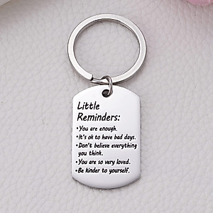 Little Reminders Keychain, Mental Health Gift, You Are Enough Keyring, Positive Thinking Reminder Daily Affirmation Inspiration Uplifting Quotes, Self Love