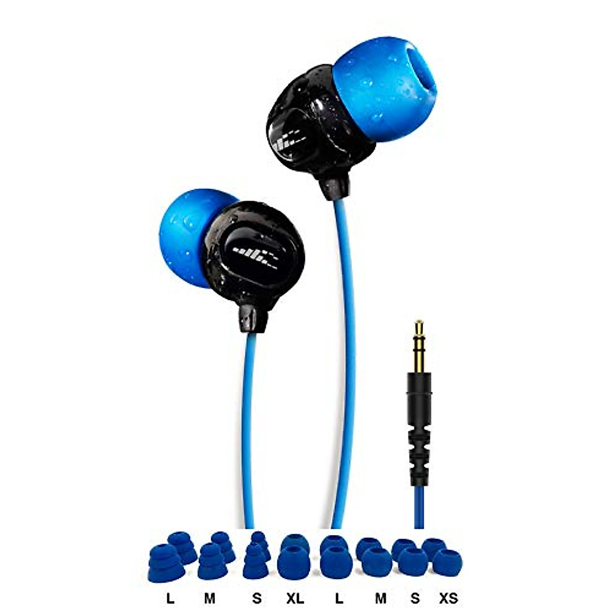 100% Waterproof Stream MP3 Music Player with Bluetooth and Underwater Headphones for Swimming Laps, Watersports, Normal Cord, 8GB – by H2O Audio