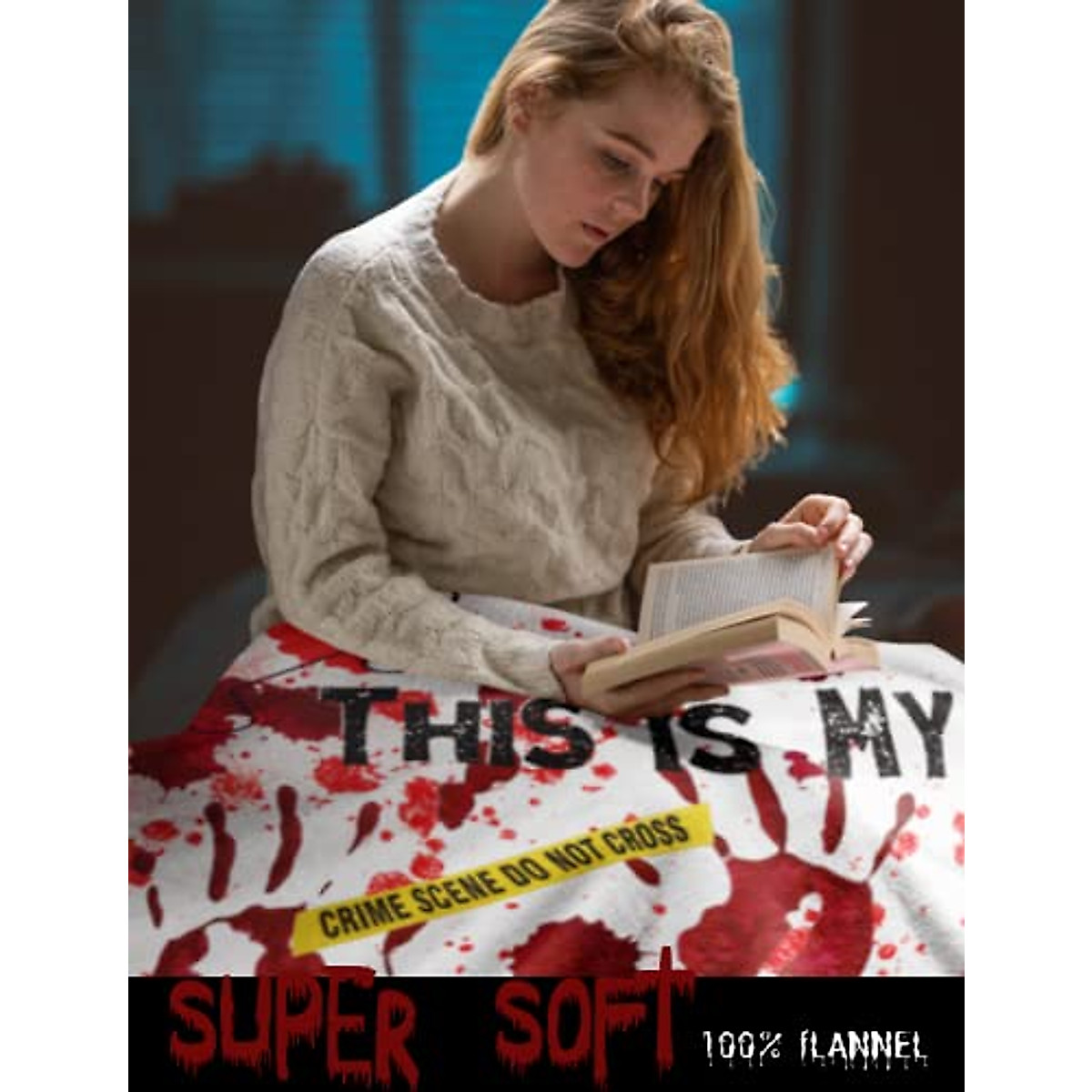 InnoBeta True Crime Gifts, True Crime Blanket, Crime Lovers Gifts, This is My True Crime Watching Blanket, Gift for True Crime Lovers, Crime Scene Lovers, Women, Men, Throw Flannel Blanket 50"x65"