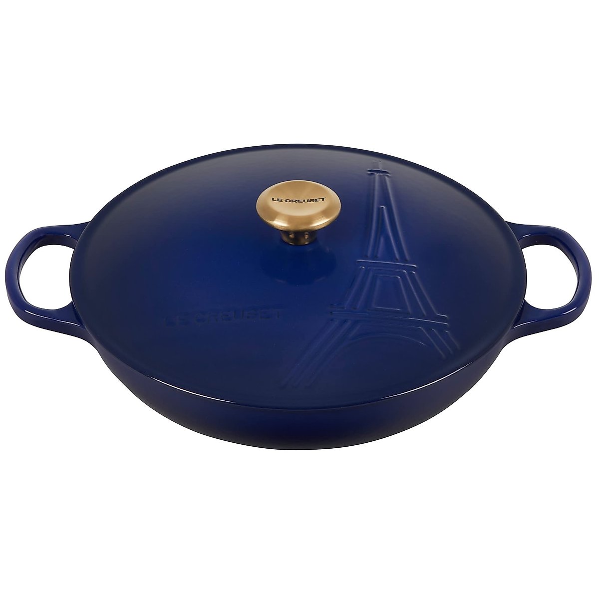 Le Creuset Eiffel Tower Collection Enameled Cast Iron Signature Braiser with Lid, 3.5 qt., Indigo