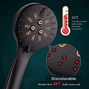 BATHPRO High Pressure Shower Head with Handheld, 6-mode Showerhead with Long Hose Stainless Steel 59", Built-in Power Wash to Clean, Adjustable Brass Ball Joint Bracket (2.5GPM, Matte Black)