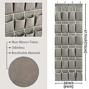 EZOWare Bundle Kit 4 Pcs Foldable Storage Bin Cubes + 2 Pcs 24 Large Pockets Over The Door Hanging Organizer for Bathroom Toys Nursery Kids Toddlers Home